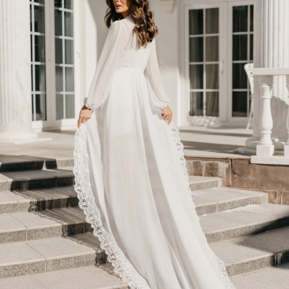 Le Rose | Intimates & Sleepwear | Lerose Jolie Lace Trim Maxi With ...